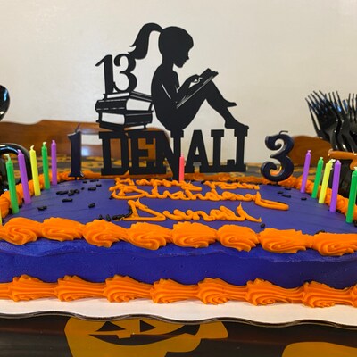 Reading Cake Topper, Book Cake Topper, Reading Book Topper ...