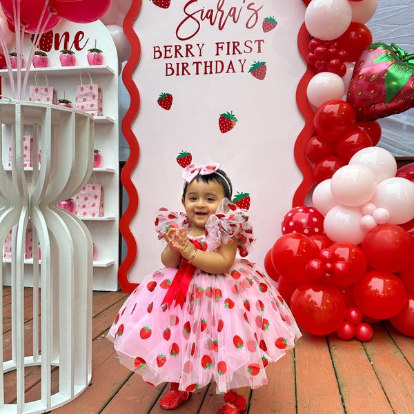 Berry First Birthday Outfit, Personalized Baby Girl Strawberry Clothes ...