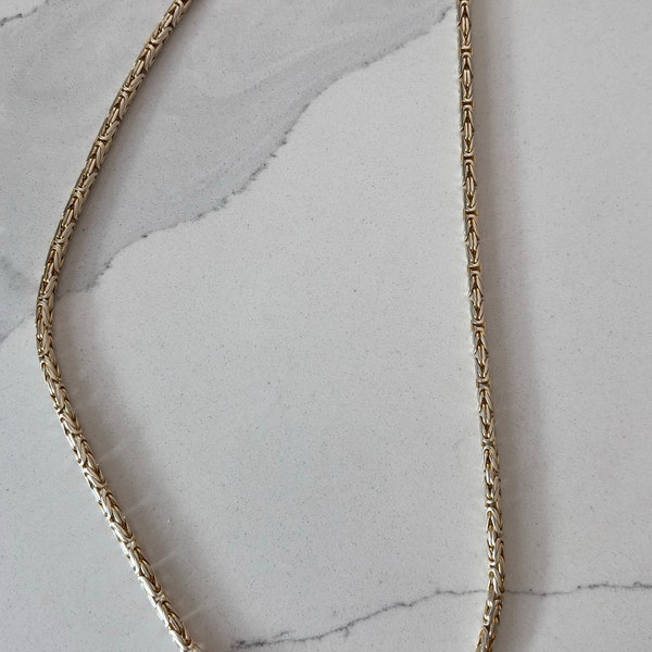 14K Gold Fringe Necklace on 925 Sterling Silver Cleopatra Necklace ...