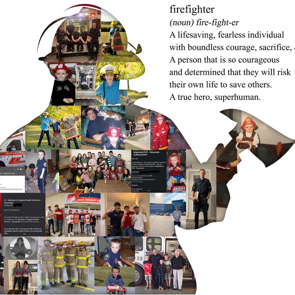 Firefighter Fireman Gift, Personalized Firemen Photo Collage, Fireman ...