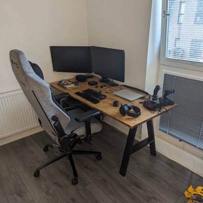 Bespoke Rustic Gaming Desk With A Frame Industrial Legs - Etsy UK
