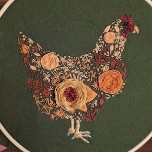 Digital PDF Pattern Farm Floral Chicken, PDF Guide, Instant Download ...
