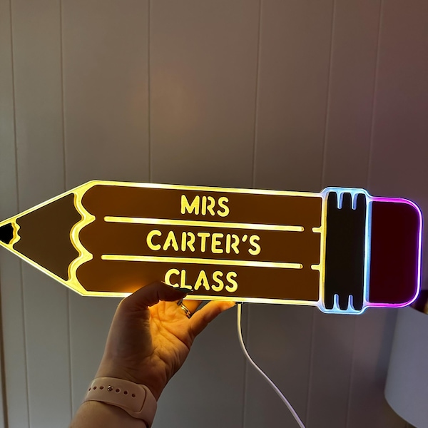 Pencil LED Sign: Teacher Classroom Decor - Etsy