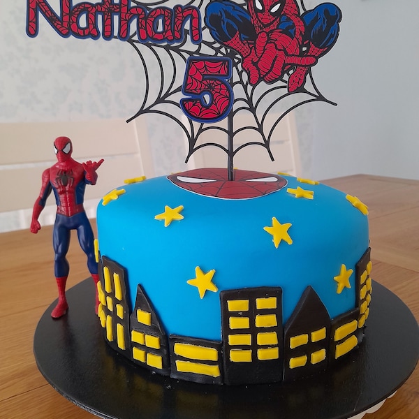 Personalised Spider-man Cake Topper - Etsy UK