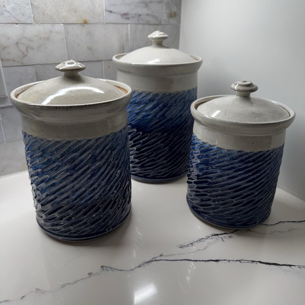 3 Piece Large Canister Set - Made to Order - Etsy