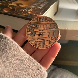 One More Chapter Go to Bed Decision Coin Bookish Gift Copper Silver ...
