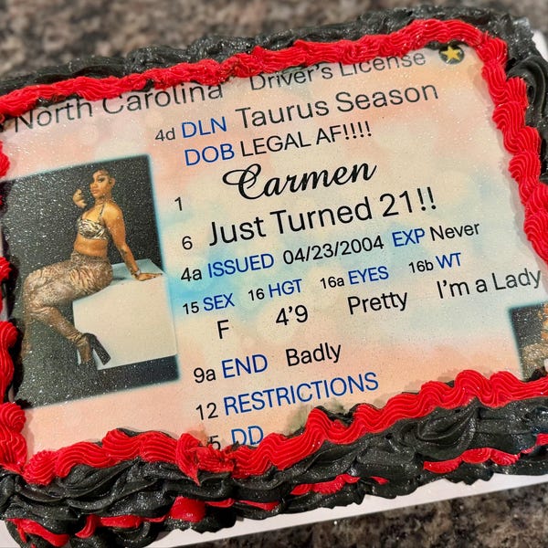 Personalized Drivers License Edible Cake Topper Image - Any State ...