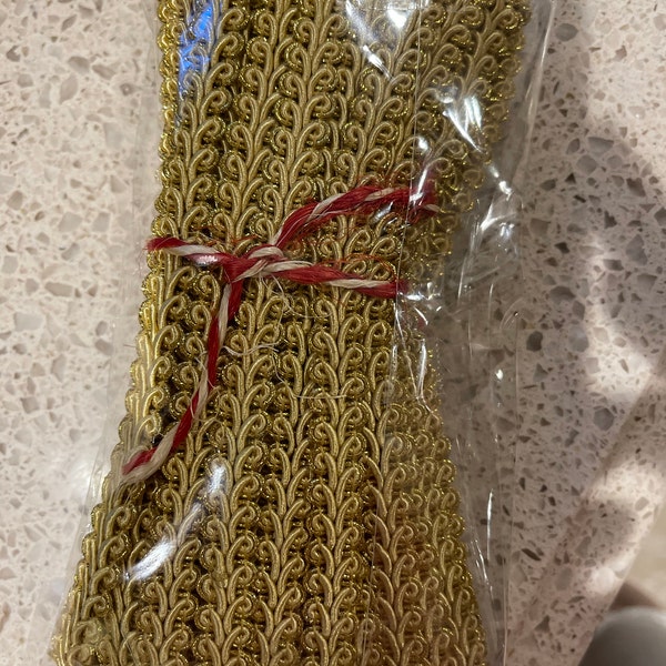 5 Yards 1/2" Gold Gimp Braided Gold Metallic Edge Trim, Gimp Braid ...