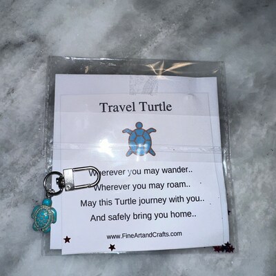 Turtle Keychain, Turtle Keyring, Personalised Gift, Travel Turtle ...