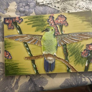 Tropical Flower Hand Painted Ceramic Art Tile 8 X 12 Inches With Felt ...