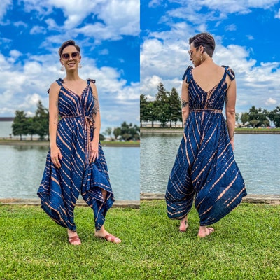 SANTAI Tie Dye Jumpsuit, JP01-RA16 , Boho Yoga Jumpsuit, Boho Jumpsuit ...