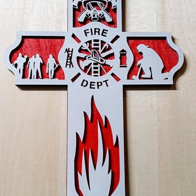 Firefighter Cross SVG Fireman Cross Svg Digital File Download Dxf Pdf ...