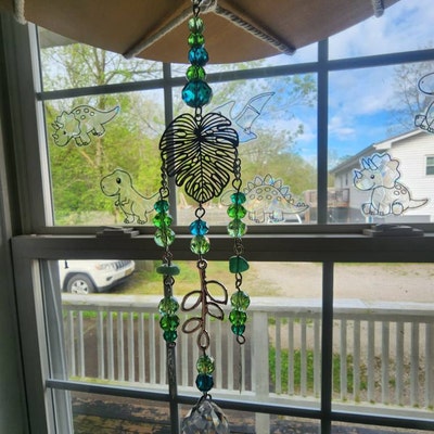 Obsidian Suncatcher Witchy Moon Flower Sun Catcher Whimsigoth Decor ...