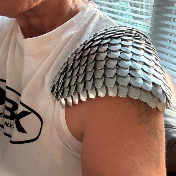 Scale Maille Knitted Dragonhide Armor Gauntlets Elbow Length Fully ...