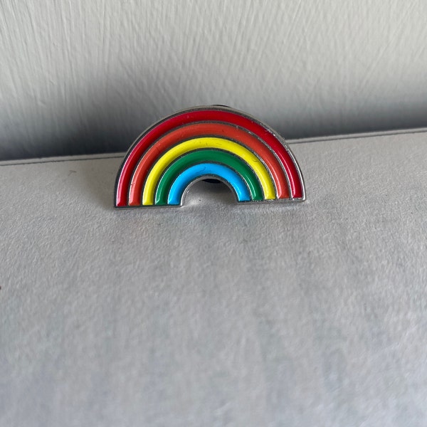 Rainbow Enamel Pin // Rainbow Lapel Pin, Pride, LGBT, Retro//ep007 - Etsy