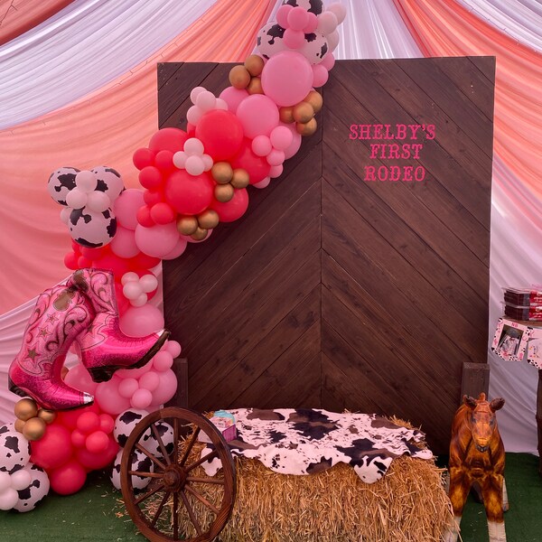 First Rodeo Birthday Name Sign, Happy Birthday Decal, Sign for Balloon ...