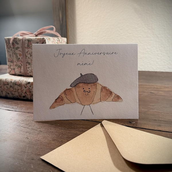 Personalised Partying Croissant Birthday Card | Besties Birthday Card ...
