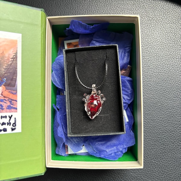 Glass Heart Blood Vial Necklace, Gothic Vampire Pendant, Blood Bond ...