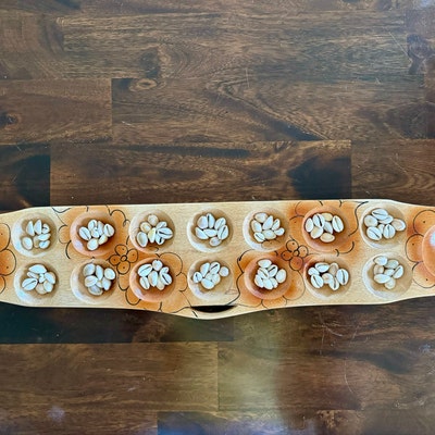 Premium Large Sungka Game With Shells - Etsy