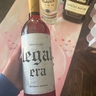 Custom Twenty One Legal 21st Birthday Pink Girly Finally 21 Fun Wine ...