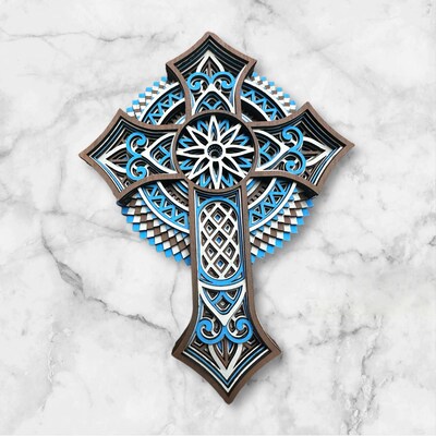 3D SVG Cross Bundle Volume 1, Religious Mandala Cross SVG Dxf, Laser ...