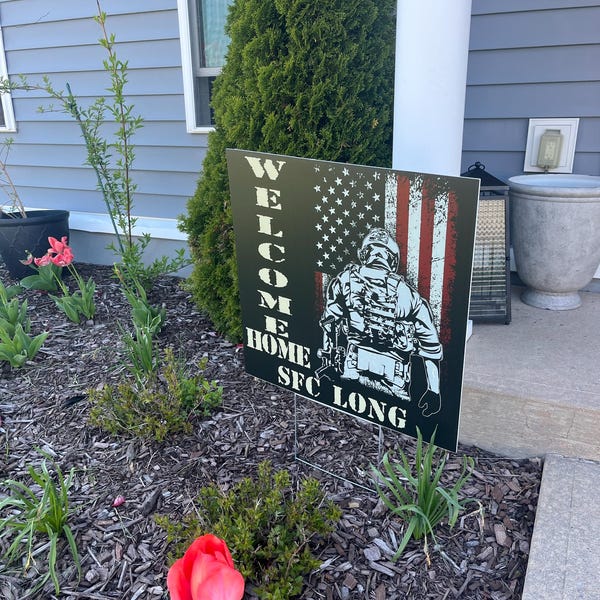Welcome Home Military Sign (single or Double-sided) Comes With H-stake ...