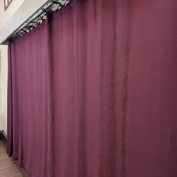 Raspberry Linen Bedding Set 1 Duvet Cover and 2 Pillowcases Softened ...