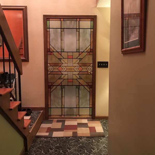 Door Wall Sticker *tiffany Stained Glass/ Stained Glass Door Decal ...