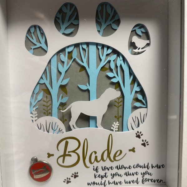 Staffordshire Bull Terrier Dog Breed Shadow Box SVG, 3d Papercut SVG ...