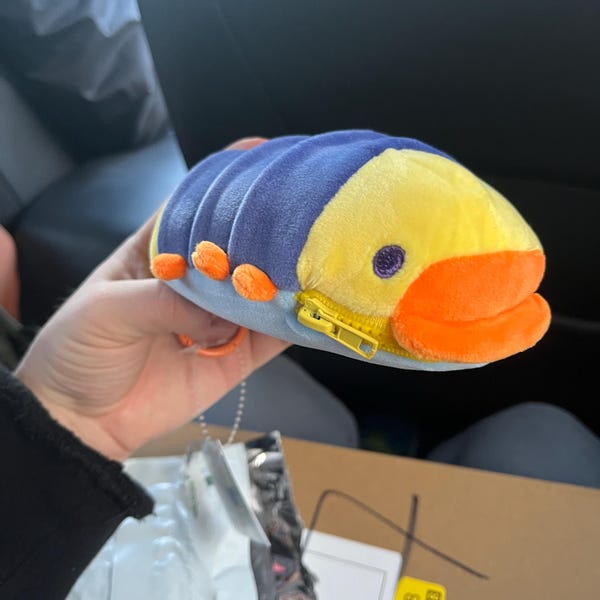 Pocket Pod Plushie Keychain Rubber Ducky Isopod Pouch Pillbug Stuffed ...
