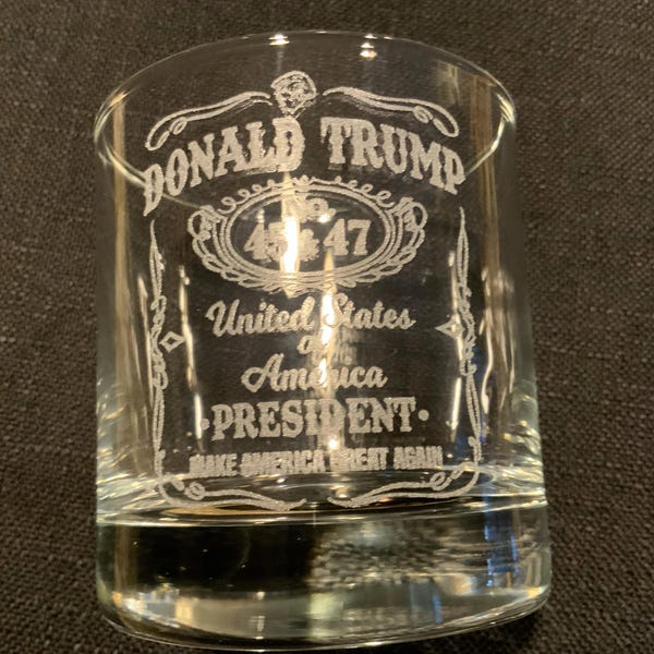Donald Trump Presidency Design Laser Engraved Whiskey Glass, MAGA ...