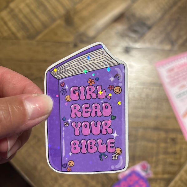 Bible Sticker Girl Read Your Bible Christian Sticker Faith Sticker ...