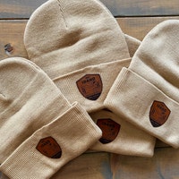 Custom Leather Patch Beanies Personalized Beanie Hats With Custom Logo Unisex Winter Hat Company ...