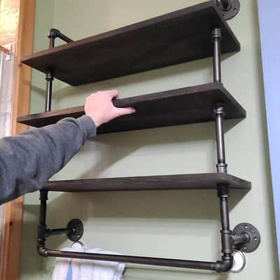 3 Tier Industrial Style Bathroom Towel Rack Towel Rack - Etsy