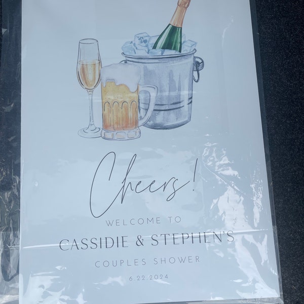 Bubbles and Brew Welcome Sign, Champagne, Beer, Modern, Bridal ...