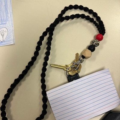 Beaded Retractable Badge Reel, Teacher ID Holder, Beaded Badge ...