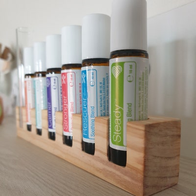 12 Oils Organizer Stand for Doterra Oils Wooden Holder for Oil Bottles ...