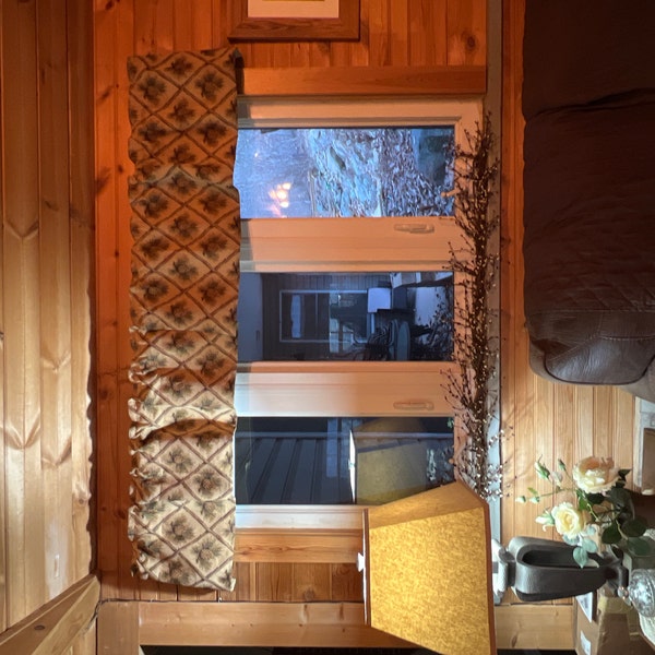 3 1/2 Inch Rod Pocket Pinecone Valance, Rustic Cabin Decor, Country ...