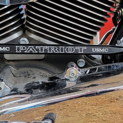 Harley Custom Engraved Shift Linkage Gloss Black, FLH, CNC Cut, Billet ...