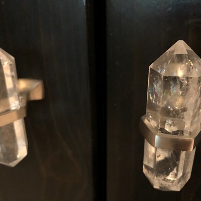 Quartz Closet Knob Clear Quartz Handles Quartz Drawer Pull Crystal ...