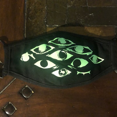 Glowing Eye Face Mask : Reflective/ Glow in the Dark Cotton Mask - Etsy