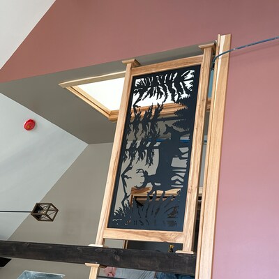 Decorative Rustic Metal Panel, Metal Panel Insert, Wildlife Scenery ...