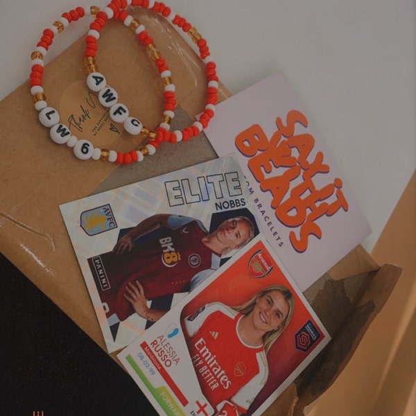 Arsenal Women Football Club Bead Bracelet (AWFC) - Etsy