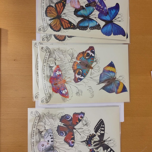 17x Realistic Micro Paper Monarch, Double-sided, Tiny Paper Butterfly ...