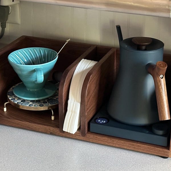 Handmade Wooden Pour Over Coffee Station: Minimalist Coffee Caddy, 2 ...