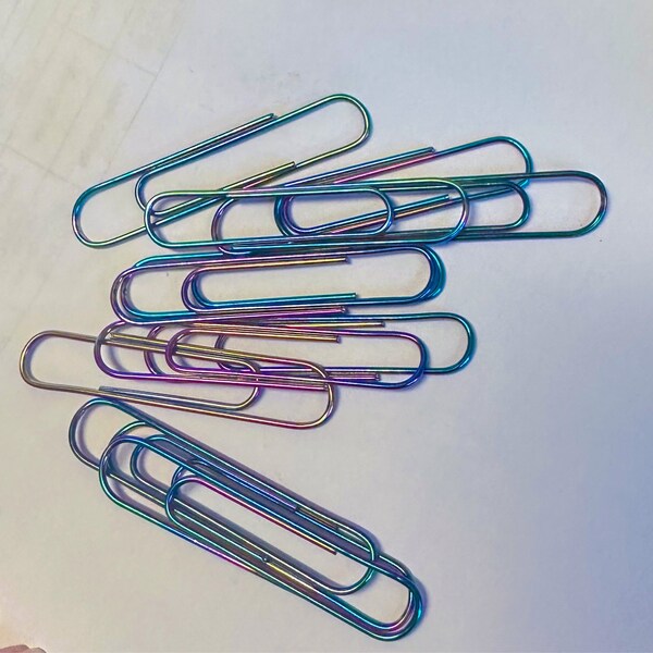 Giant Jumbo 75mm Paper Clips Metallic Explosion of Rainbow Coloured ...
