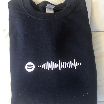Embroidered Spotify Code Custom Sweatshirt, Music Sweatshirt, Spotify ...