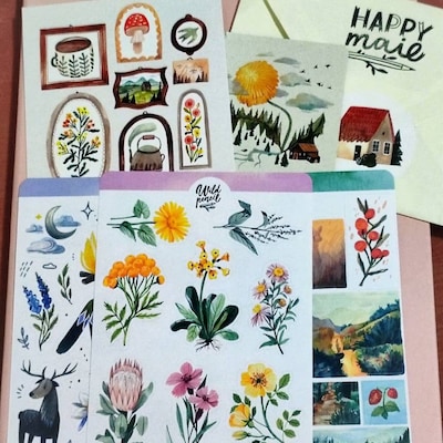 Sticker Sheet Summer in Nature Paper Sticker Sheet, Cute Stickers ...