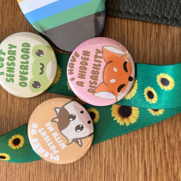 Hidden Disabilities Pin – 32mm Awareness Badge – Invisible Illness ...