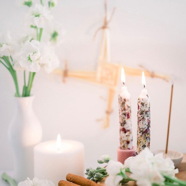 Handmade Herbal Soy Chime Candles | Jumbo 4 Inch Spell Intention Taper ...